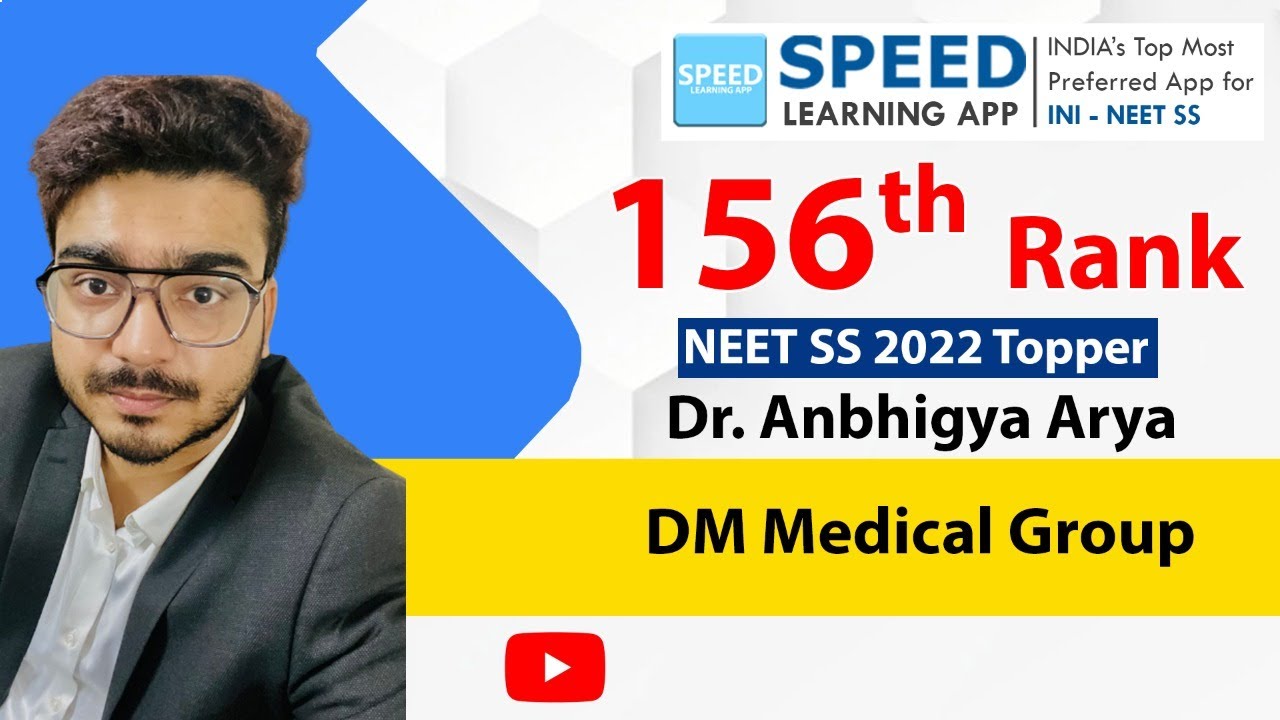 Rank 156, DM Medical Group, NEET SS Sep' 2022 - Topper Dr Anbhigya Arya ...