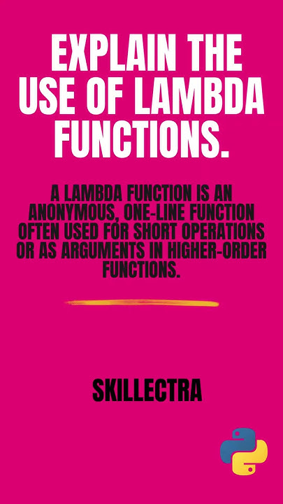 Master Python Lambda Functions In 7 Sec Python Interview Questions