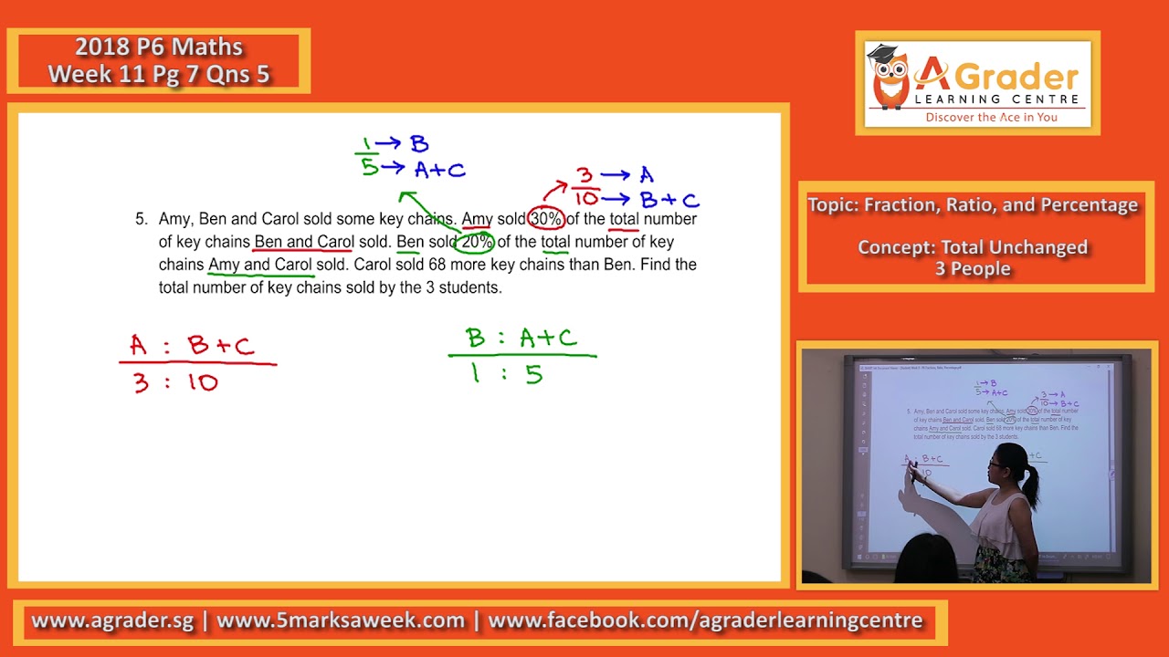 2018 - P6 Maths - Week 11 - Fractions, Ratio, Percentage (Total ...