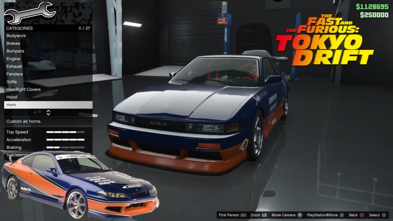GTA 5 - Han's Silvia "Mono Lisa" from Tokyo Drift Build Tutorial, Annis ...