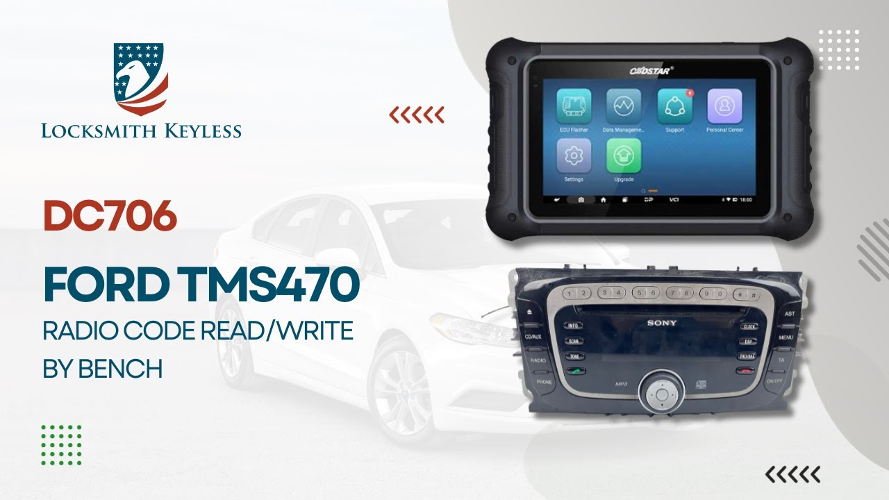 DC706-FORD TMS470 RADIO CODE READ/WRITE BY BENCH - YouTube