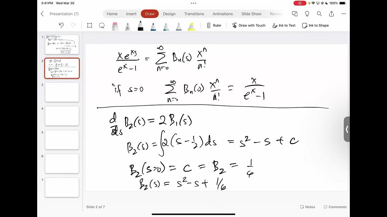 Bernoulli Polynomials part 2 & Euler-Maclaurin Integral Formula - YouTube