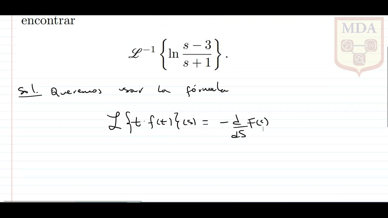 Transformada de Laplace inversa con un logaritmo natural - YouTube