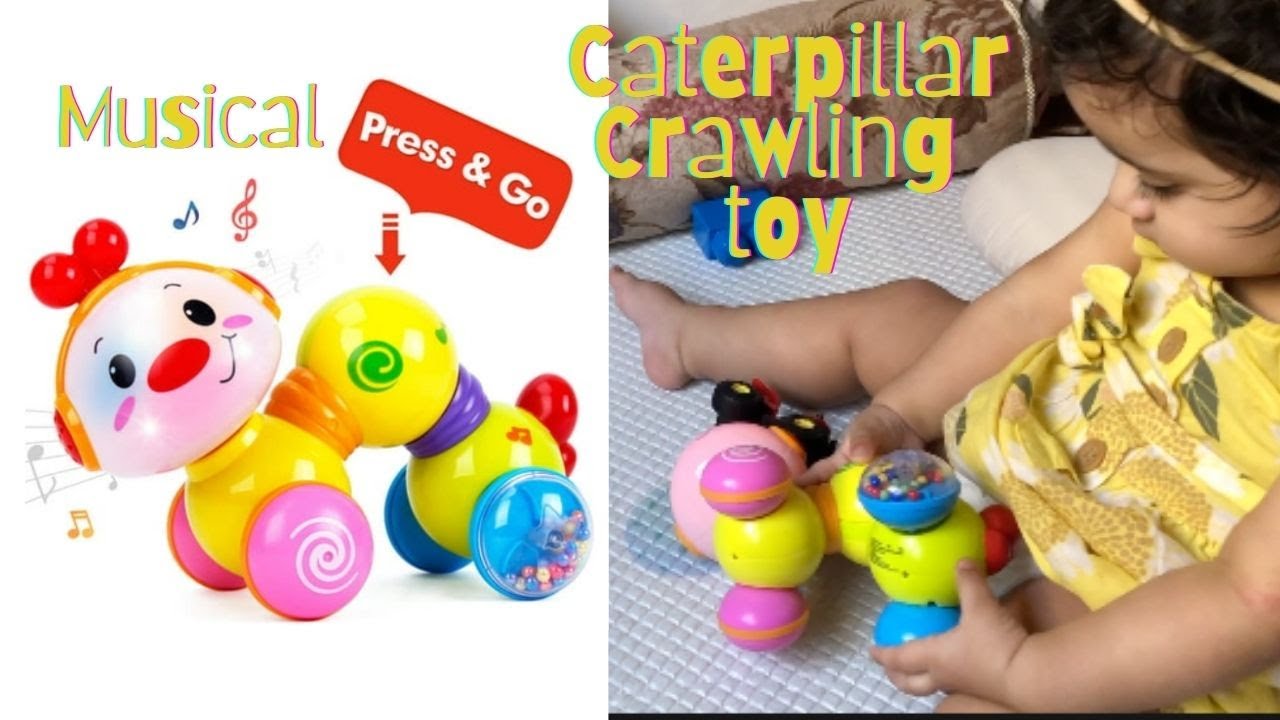 Baby Musical Press and Go Inchworm Toy with Light up Face Caterpillar ...