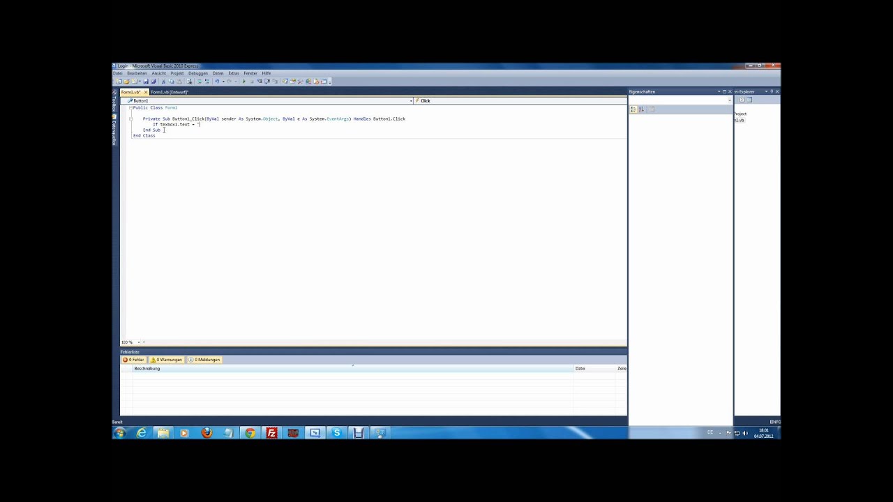 Visual Basic einfacher und schneller Login - YouTube
