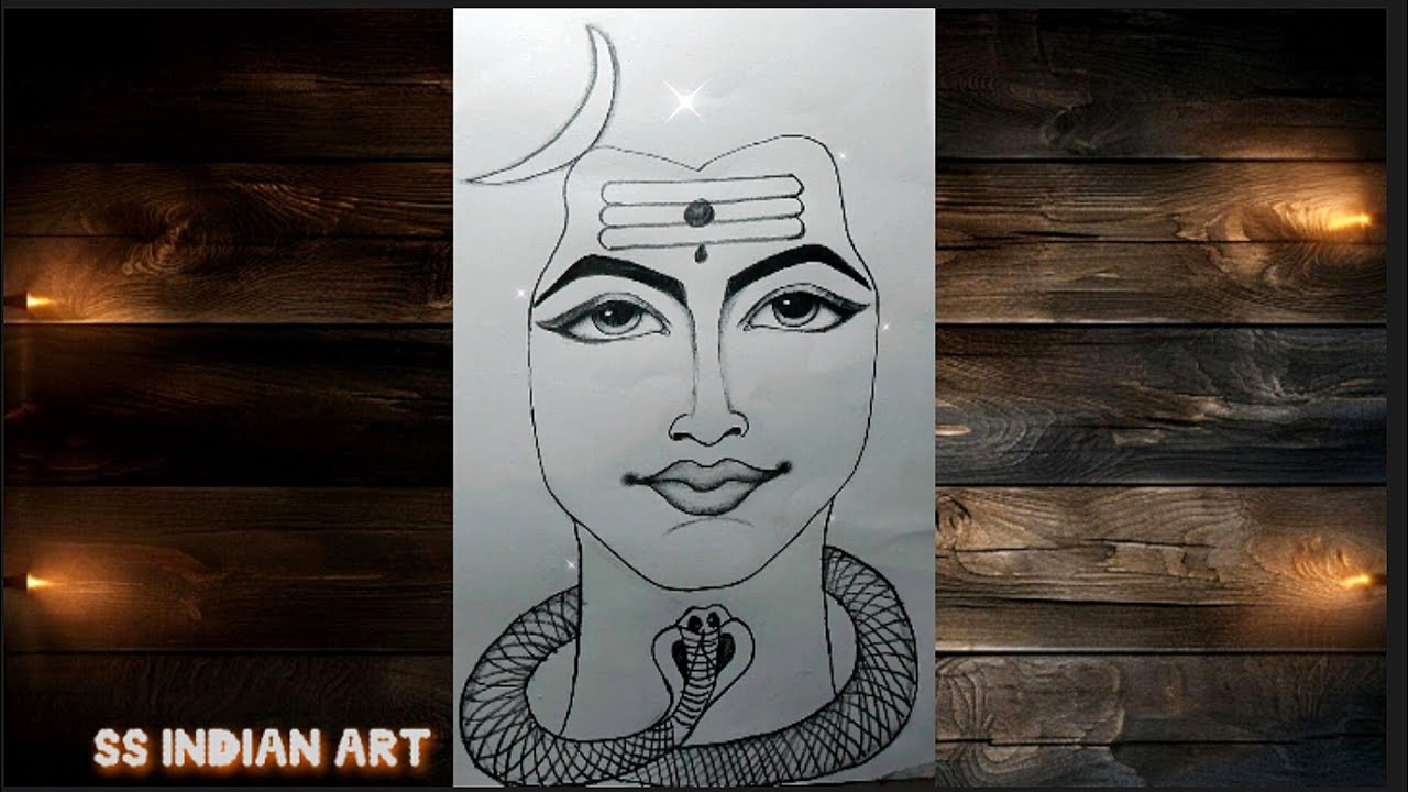 Mahadev Art easy step by step / how to draw lord SHIVA / Bholenath ...