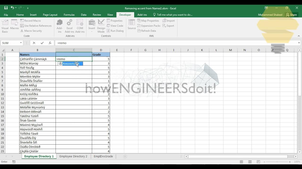 How to remove accent from Names in excel at once|Excel Tips & Tricks ...