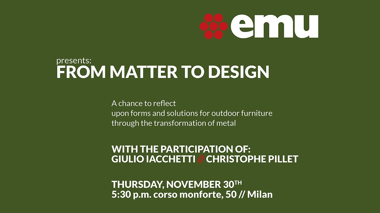 EMU Events: From Matter to Design - YouTube