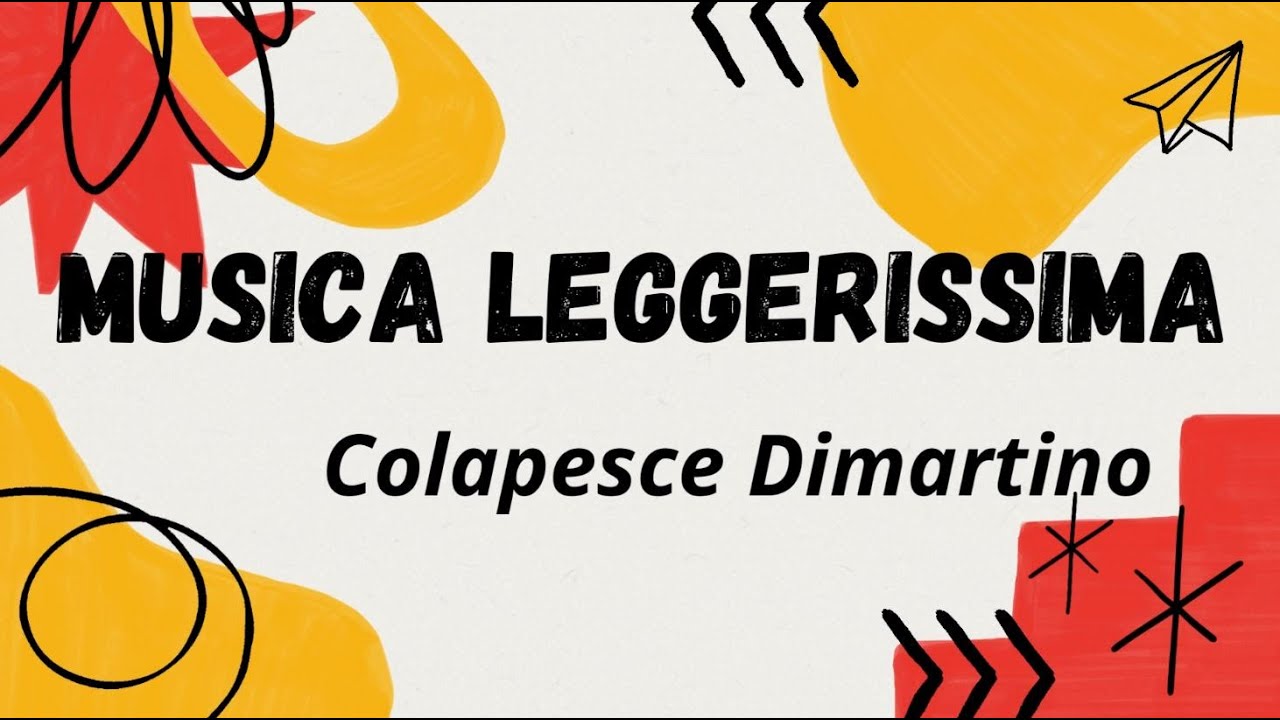 Musica leggerissima - Colapesce ( testo / lyrics ) - YouTube