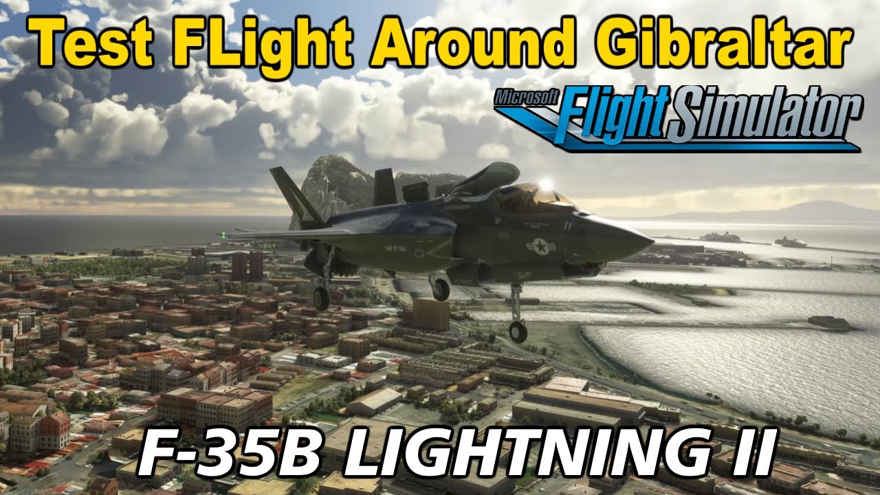 F-35B STOVL Cold Start Test Flight around Gibraltar in Flight Cockpit ...