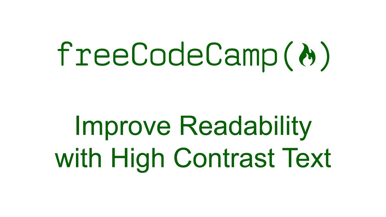 Improve Readability with High Contrast Text - Free Code Camp - YouTube