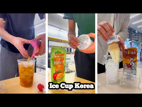 Trying Viral Korean Ice Cup ASMR🥤#icecup#southkorea#drink#asmr#7eleven#convenience#store#short#video
