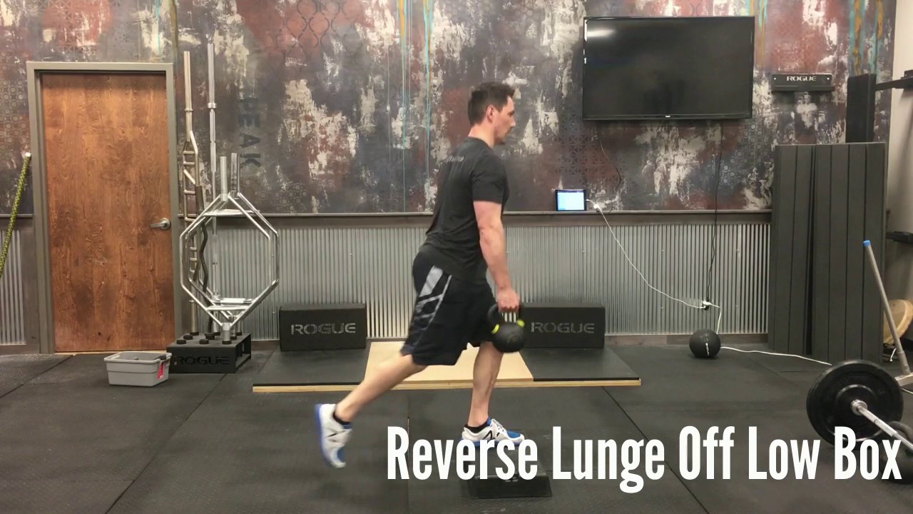 Reverse Lunge Off Low Box - YouTube