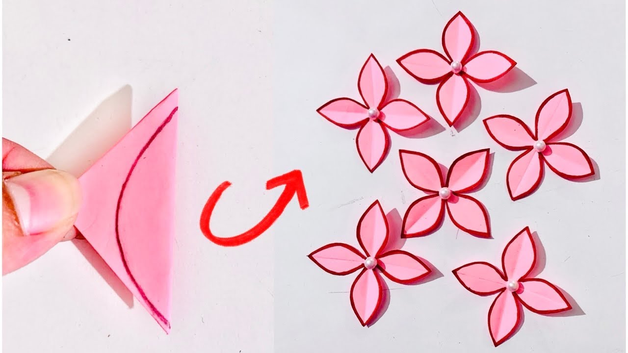 Simple and Easy Paper Flower / How to make a Flower / Origami Paper ...