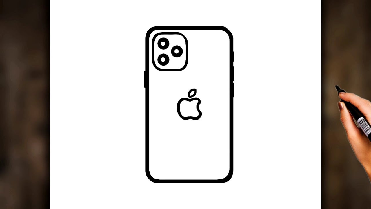 Cómo dibujar iphone paso a paso ️ ( fácil 😊 ) - YouTube
