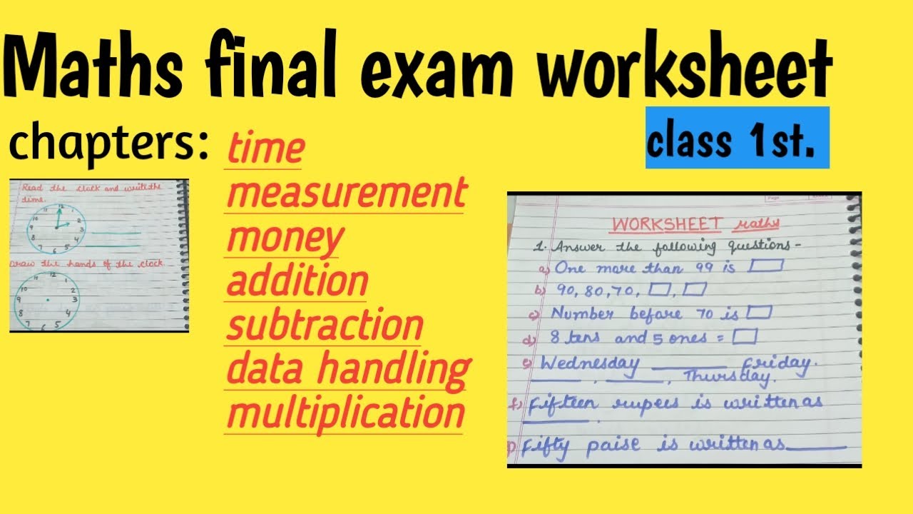 Worksheet For Maths Final Exam Class 1st Expected Questions For Maths worksheet-for-maths-final-exam-class-1st-expected-questions-for-maths