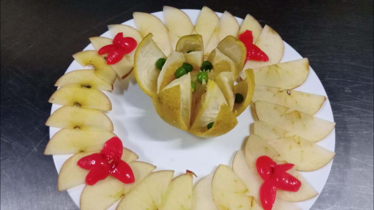 Sweet lime & Apple garnish | Apple sweet lime plating | Beautiful plate ...