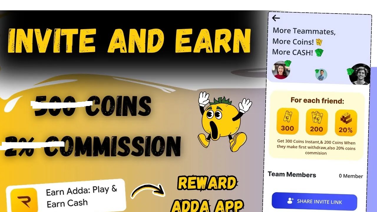 Earn Adda app referral Code | Reward Adda app invite karke paise kaise ...