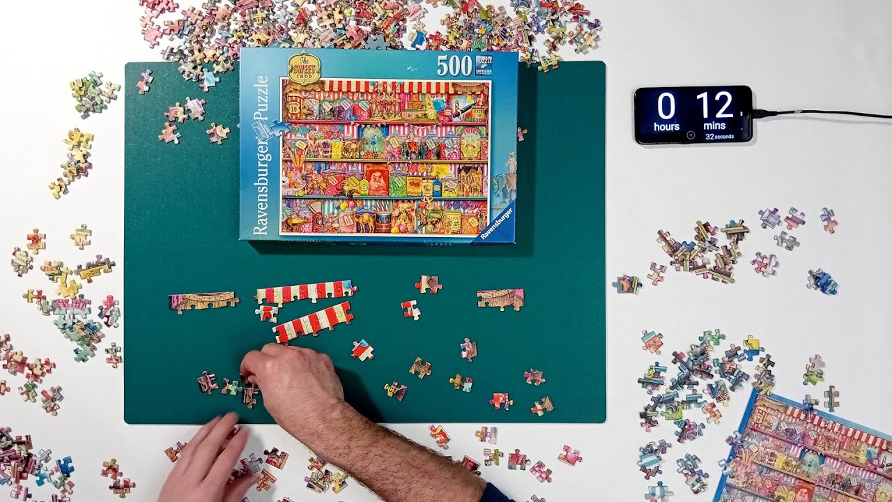 #57 The Sweet Shop Puzzle Time Lapse, Ravensburger 500 piece. - YouTube