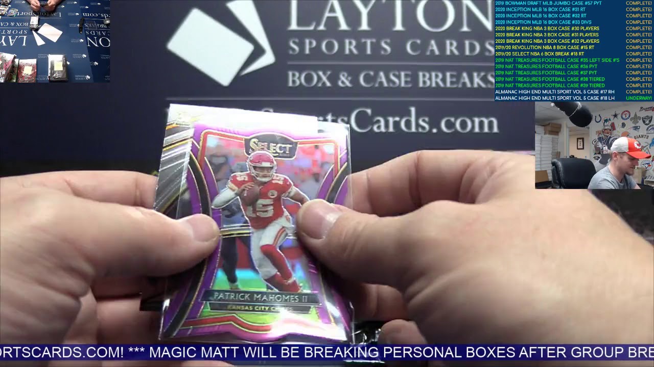 2 Box 2020 Inception MLB & 2019 Select NFL Break for Aaron K - YouTube