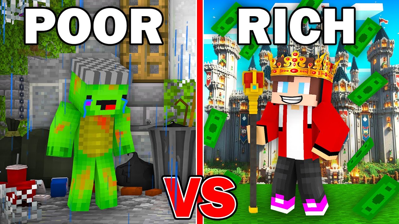 MAIZEN : Poor Mikey vs Rich JJ - Survival Battle - Minecraft Animation JJ & Mikey - YouTube