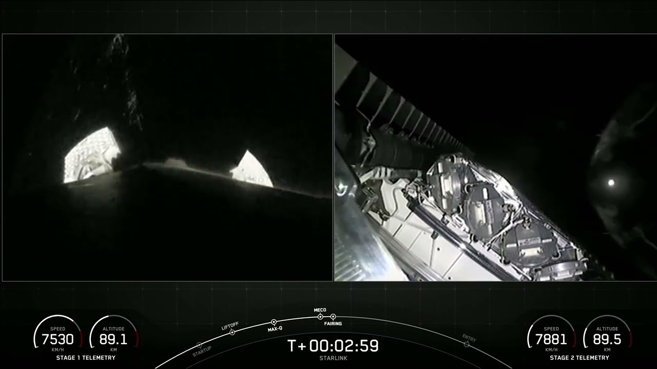 SpaceX Starlink Stage separation - YouTube