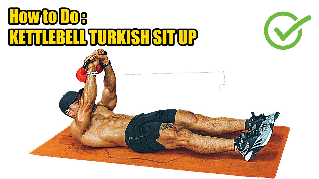HOW TO DO KETTLEBELL TURKISH SIT UP - 476 CALORIES PER HOUR - (Back ...