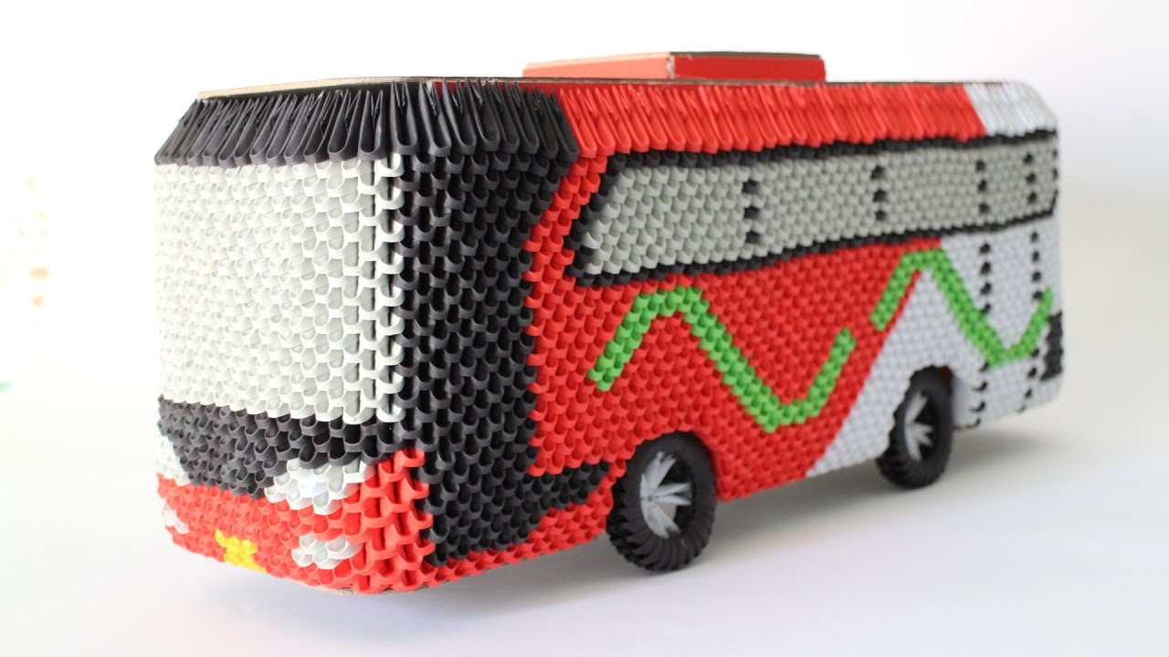 HowTo: 3D Origami Bus Om Telolet Om - Part 3 - YouTube
