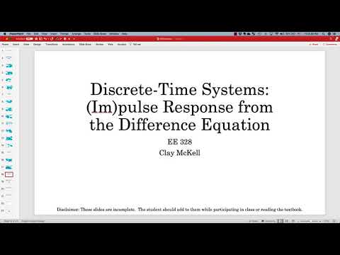 EE328 Unit3: Impulse response from difference equation - YouTube