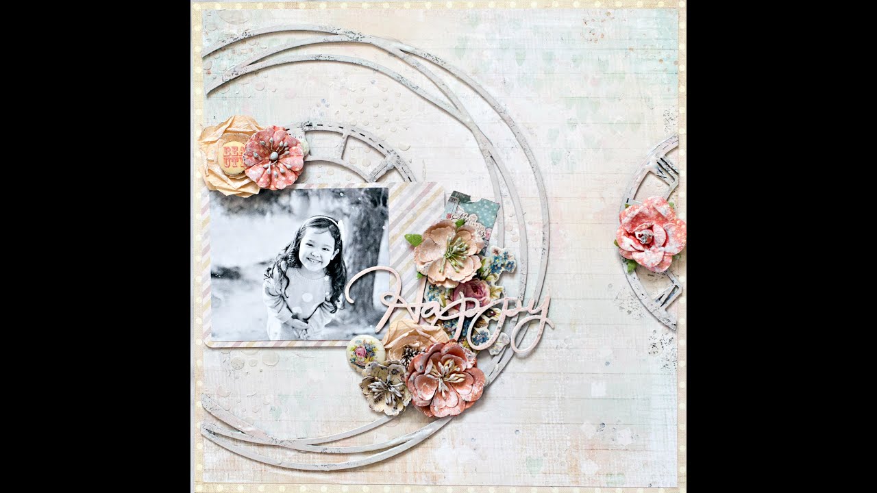 12x12 mixed media layout tutorial - YouTube