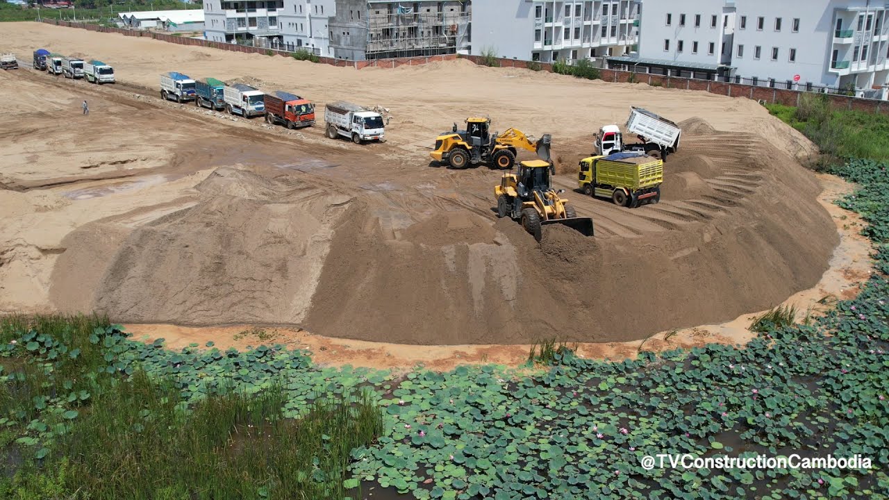 Fill The Sand,Best Technique Skill Operator Wheel Loaders Pushing Sand ...
