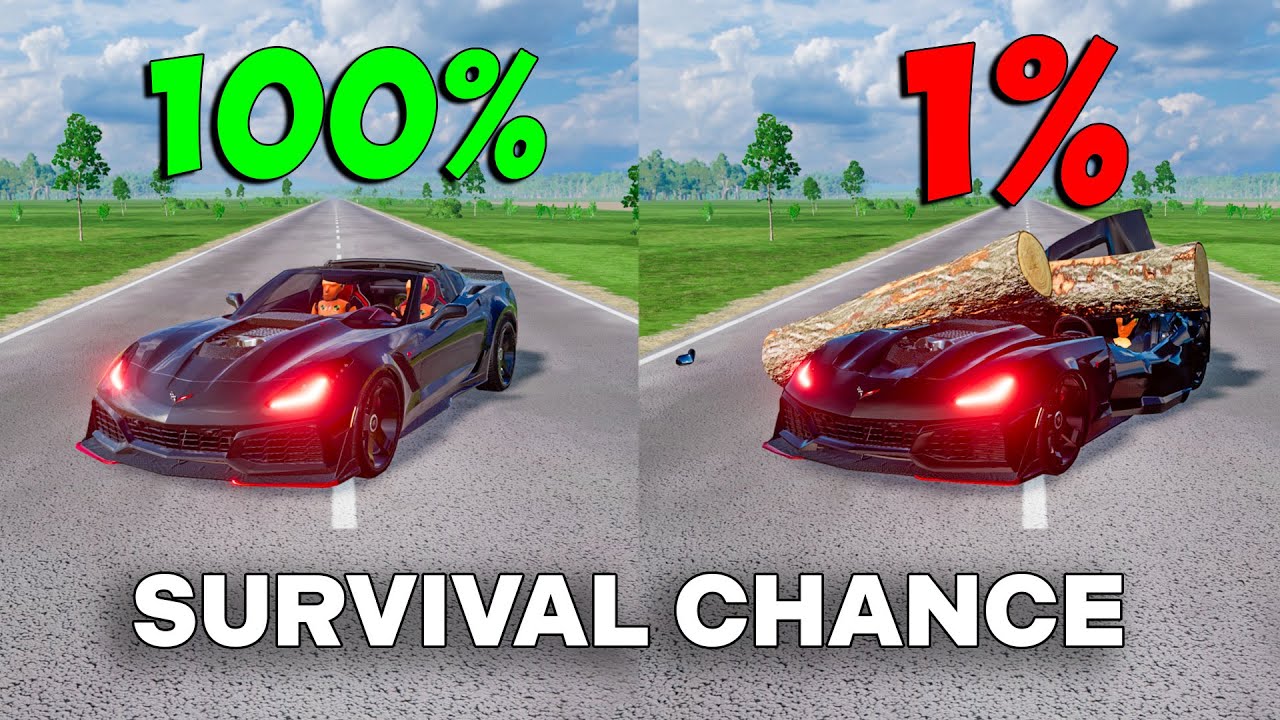 Realistic Extreme Survival Chance Crashes (With Speedometer) | BeamNG ...