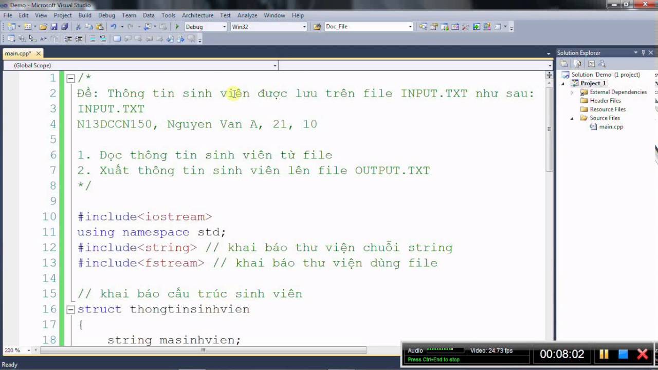 [Lập trình C/C++] Đọc ghi file - struct - YouTube