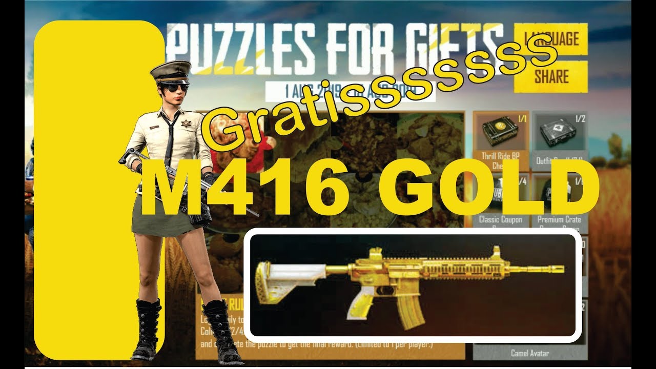SKIN M416 GOLD Gratissss || Cek In - YouTube