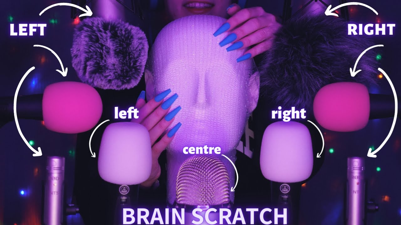 ASMR Binaural Mic Scratching - Brain Scratching with 10 Mics for 100% ...