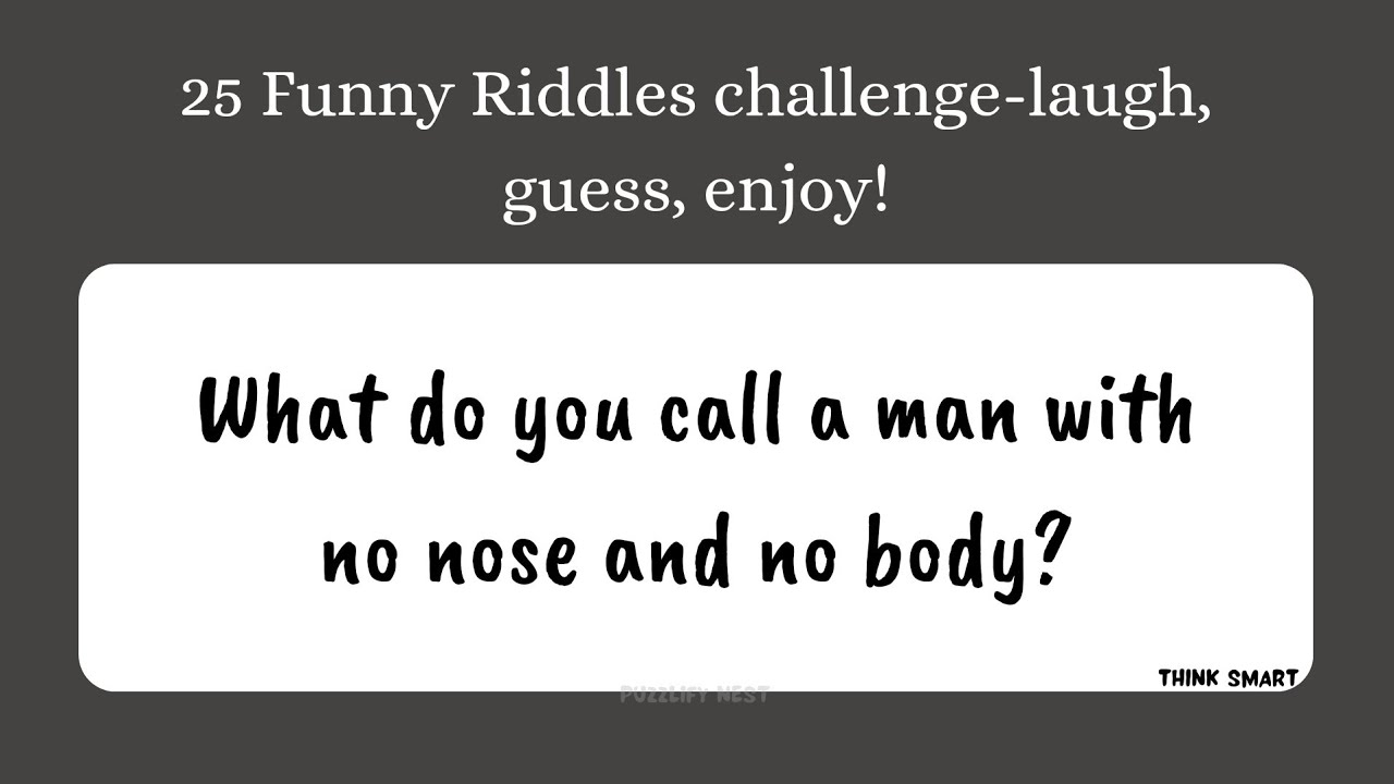 Hilarious Funny Riddles Challenge – Laugh, Guess & Enjoy! - YouTube