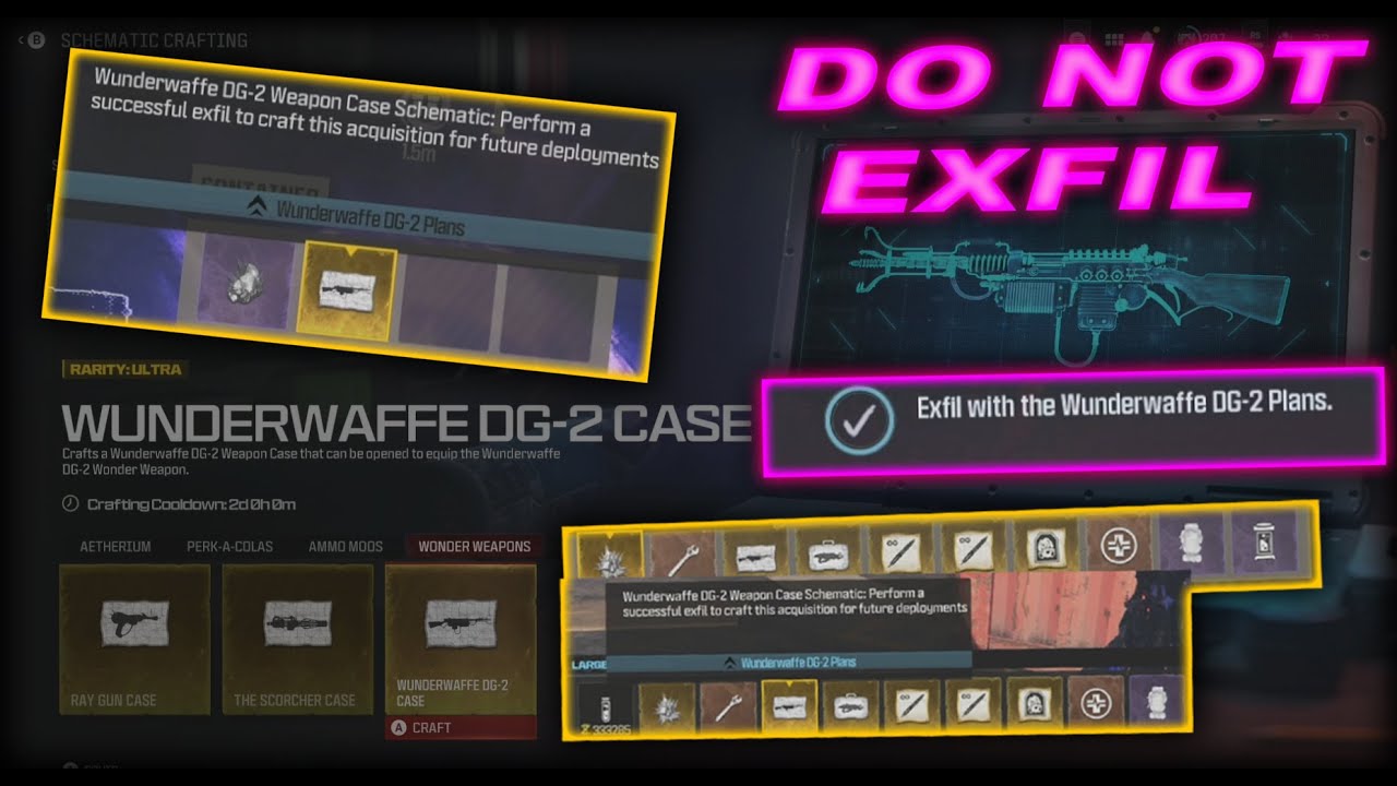 DO NOT EXFIL with the Wunderwaffe DG-2 plans, HERE IS WHY ... NO EXFIL ...