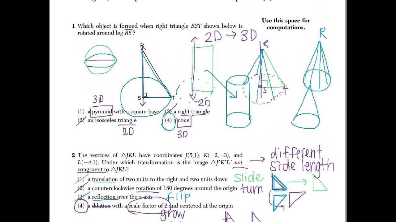 CC Geometry Exam #1 [June '15] Questions 1-5 - YouTube