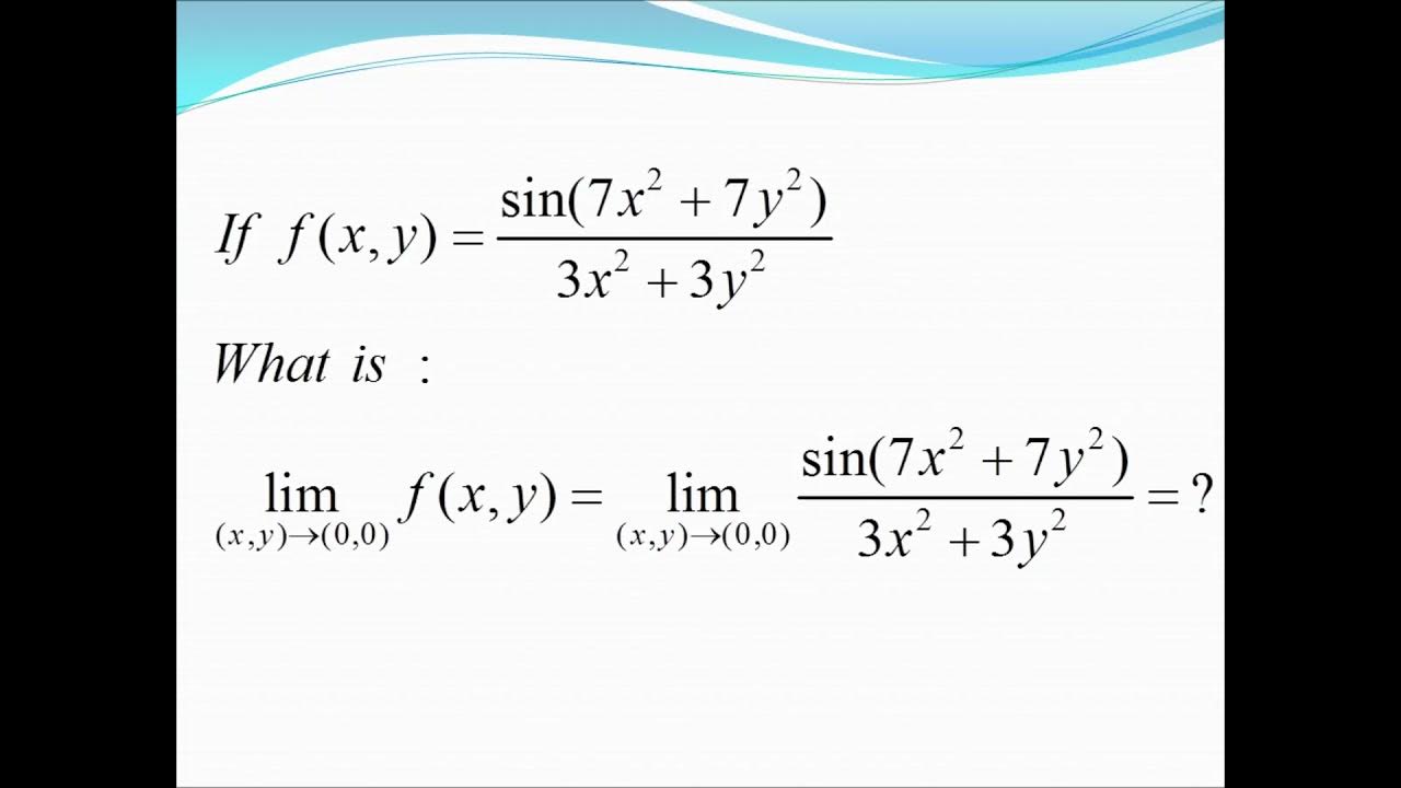 Squeeze Theorem As Solution To Limit Of A Multivariate Function Youtube