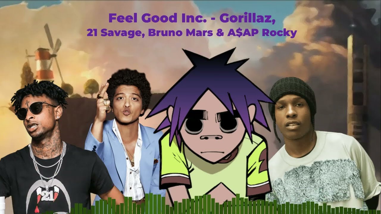 Feel Good Inc. - Gorillaz, 21 Savage, Bruno Mars & A$AP Rocky - YouTube