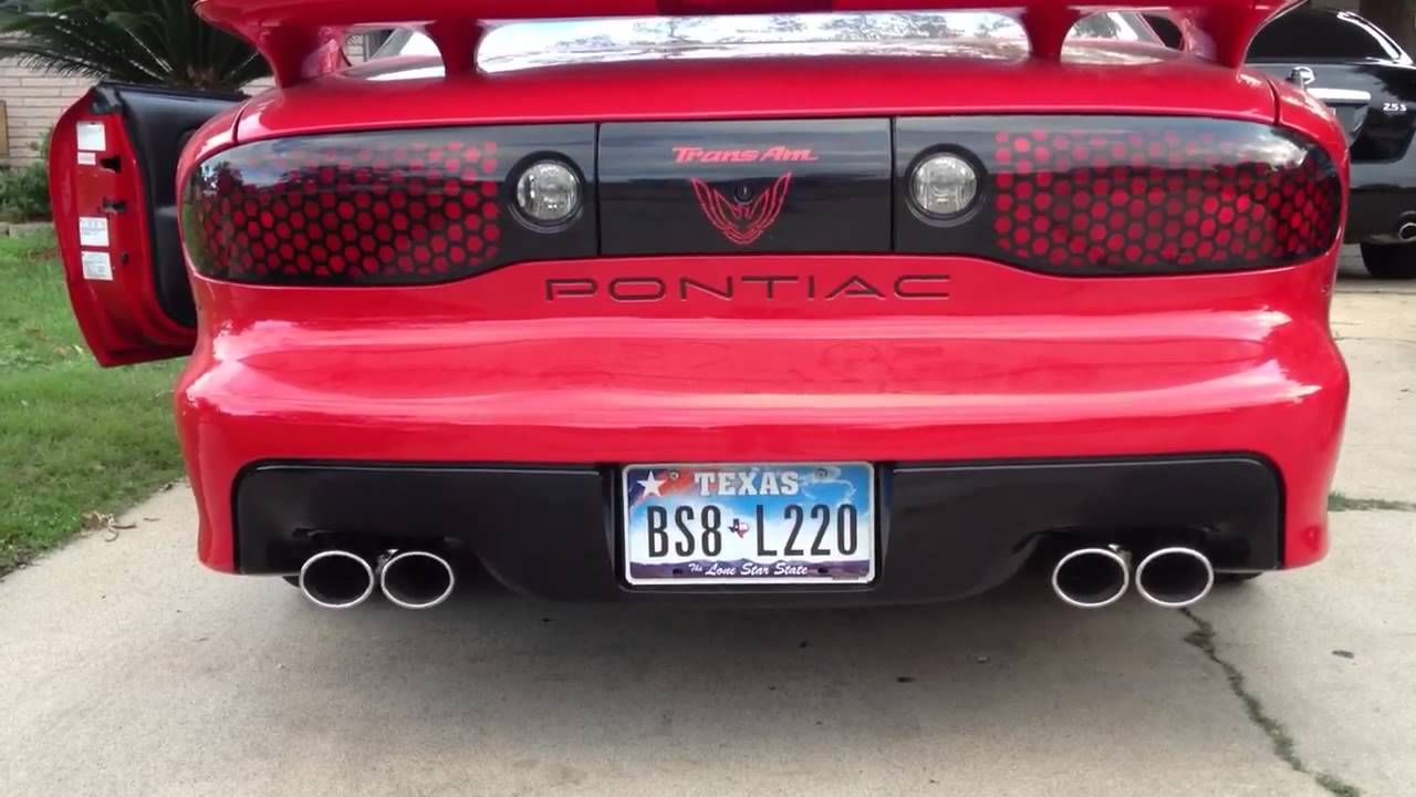 Trans Am true dual exhaust - YouTube