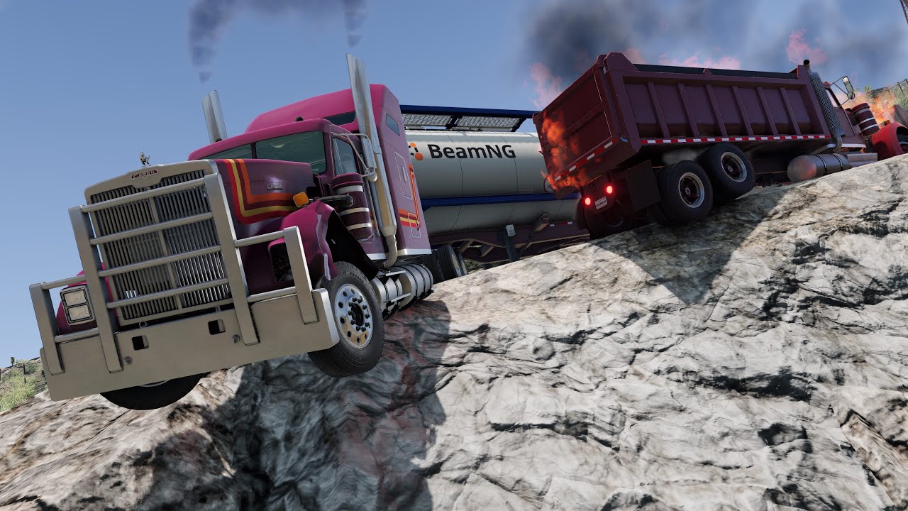Terrifying Collision of a Mining Truck with an 18-Wheel Gas Tanker ...