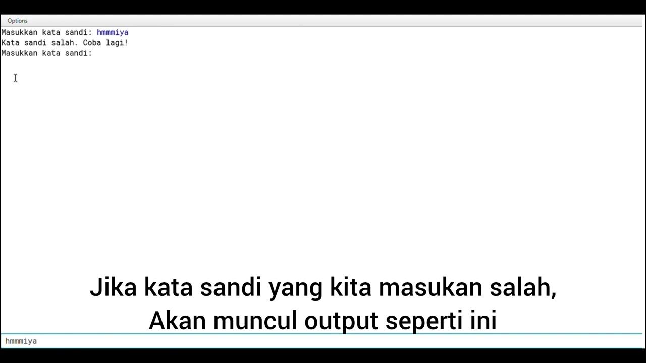 tugas pemrograman 2, Program input Kata sandi - YouTube