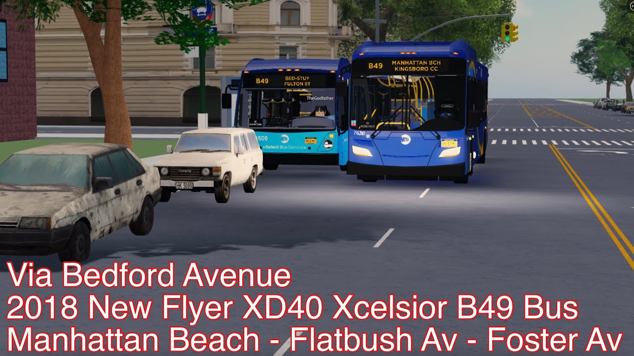 Roblox MTA: 2018 New Flyer XD40 Xcelsior #7637 B49 Bus to Foster ...