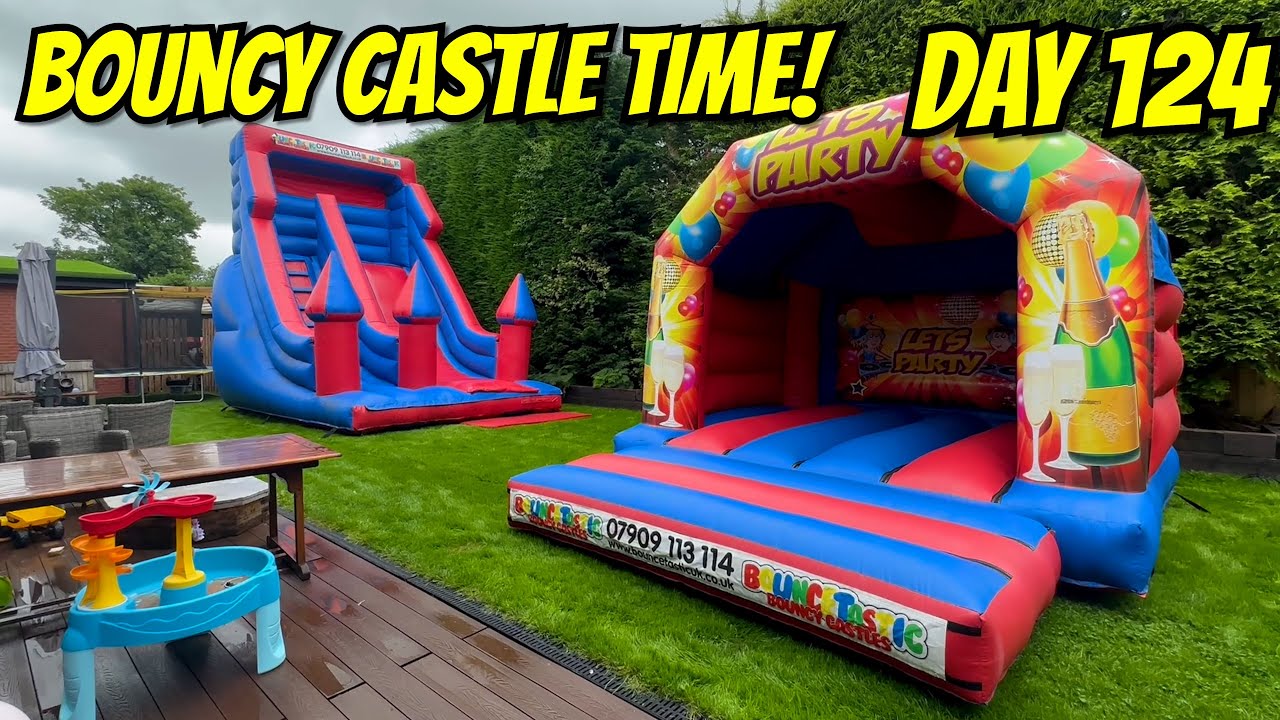 DAY 124: PARTY TIME WITH THE BOUNCY CASTLES! - YouTube