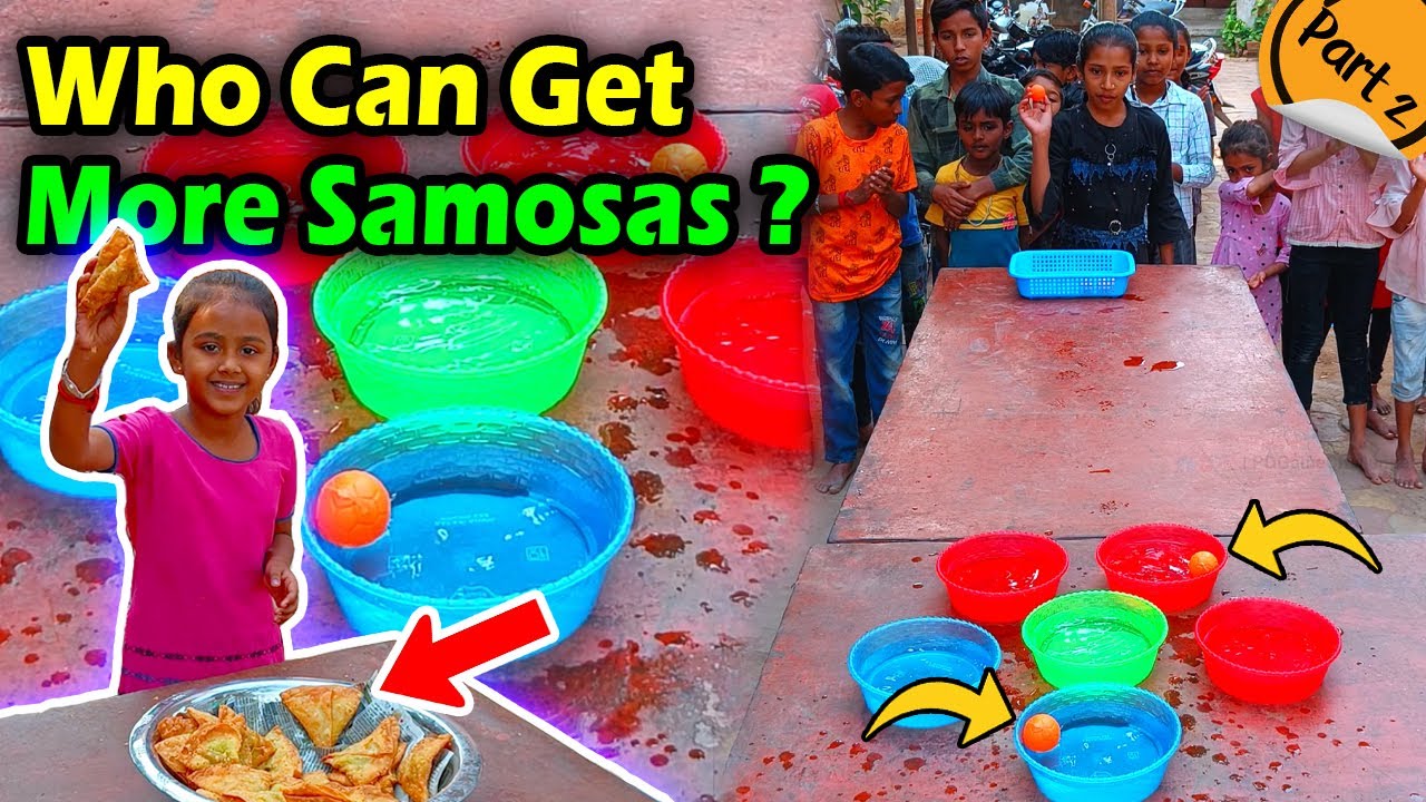 Drop the balls into bowl and win Samosa (Part-2) | Village games | PD ...