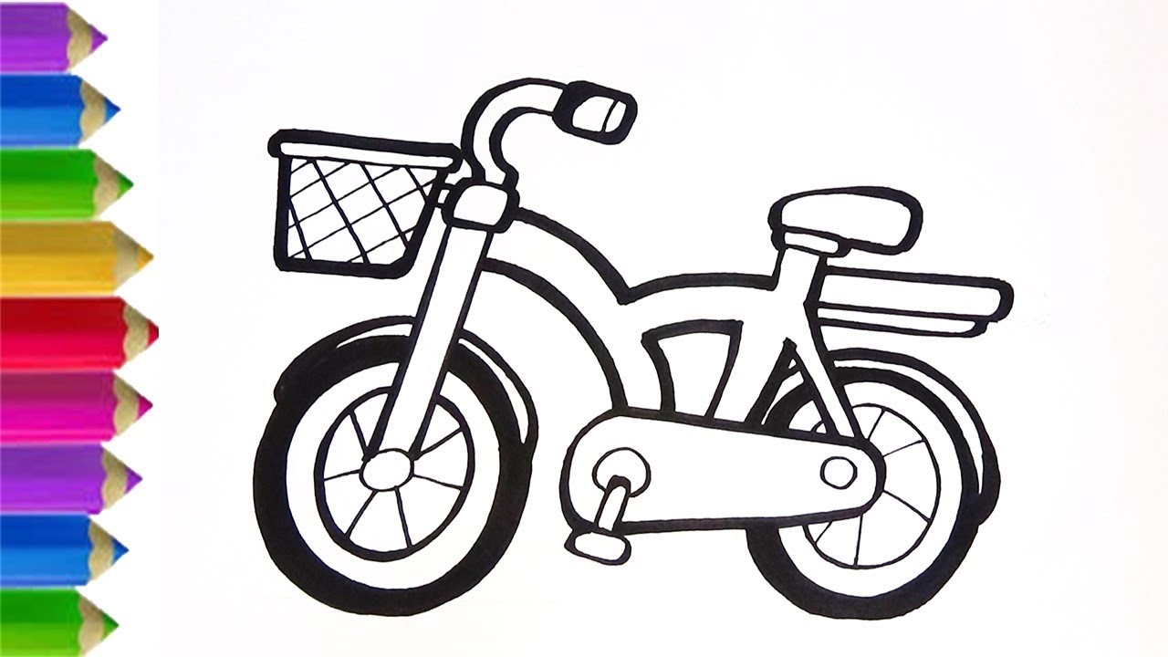 Let's Learn How to Draw & Paint Bicycle | Drawing and Coloring for Kids ...