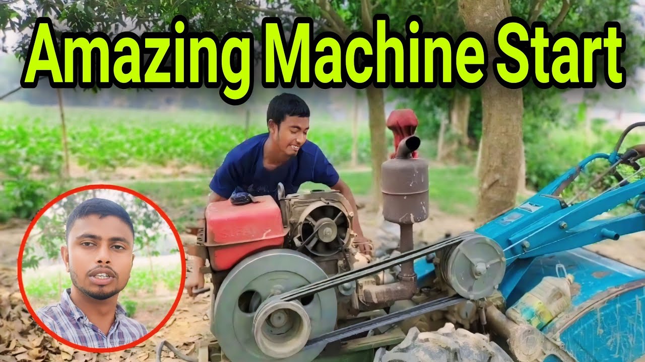 Amazing power tiller engine starting techniques - Amazing machine start ...