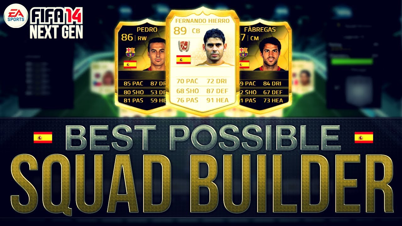 BEST POSSIBLE SPAIN TEAM! w/ LEGEND CARD | FIFA 14 Ultimate Team Squad ...
