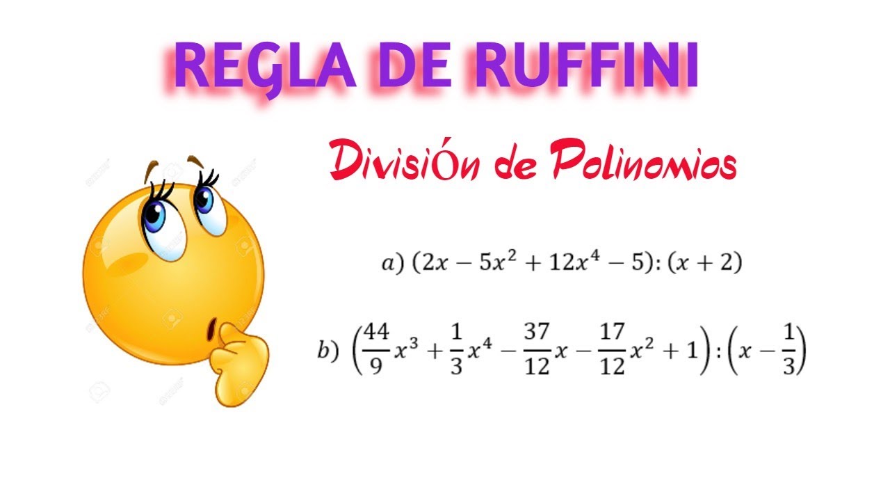 Regla de Ruffini. División de Polinomios - YouTube